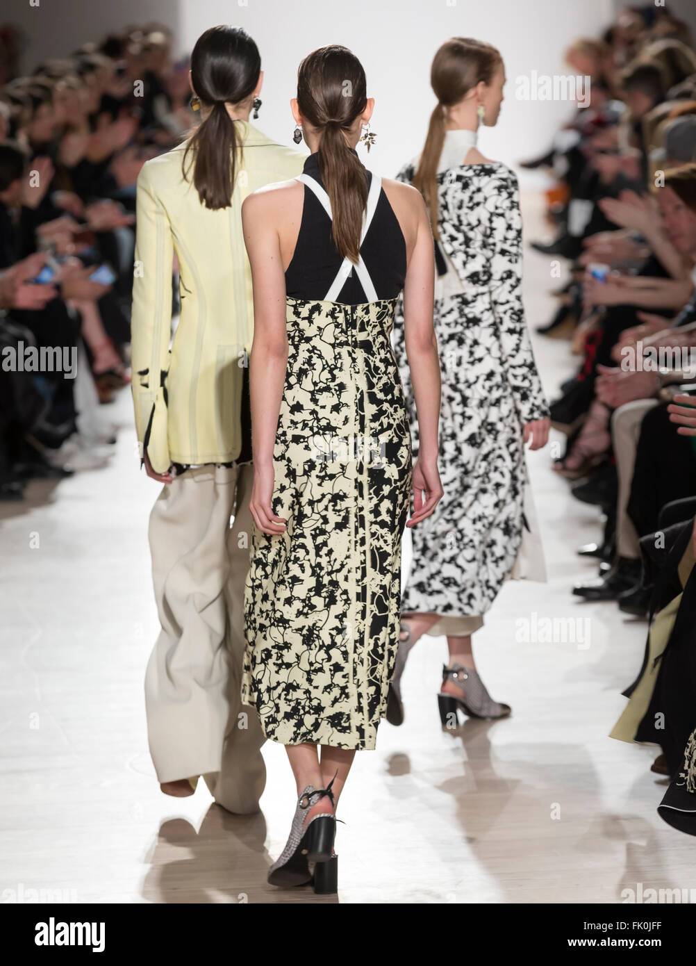New York City, USA - February 17, 2016: Models walk the runway at ...