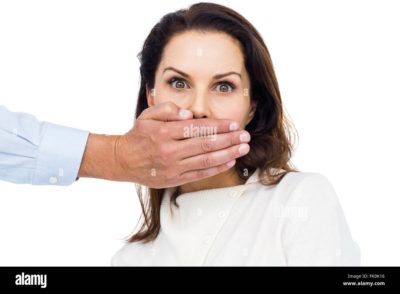 Scared man covering eyes hi-res stock photography and images - Alamy
