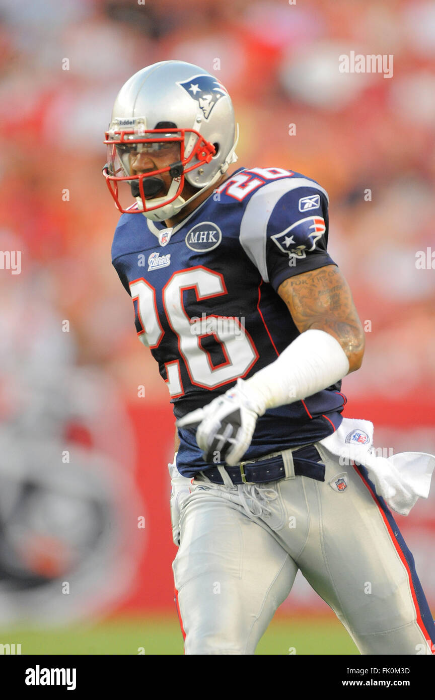 Tampa, Fla, USA. 18th Aug, 2011. New England Patriots defensive back ...
