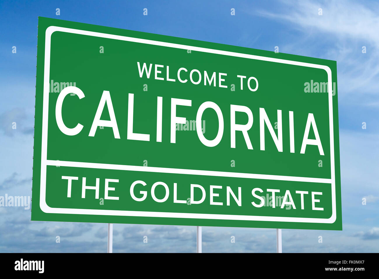 Welcome to California concept on road billboard Stock Photo - Alamy
