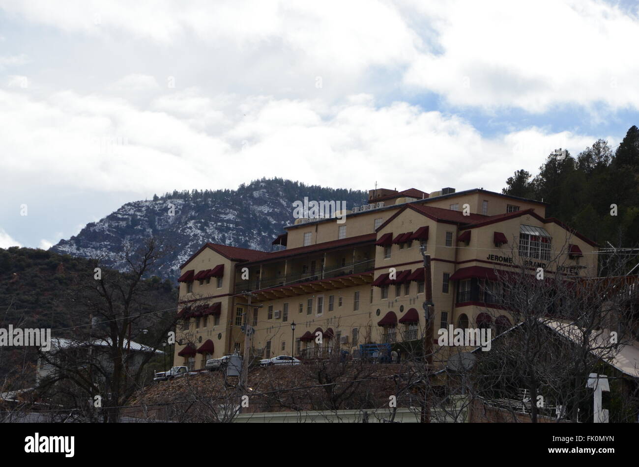 jerome grand hotel ghost town arizona haunted ex mental asylum Stock ...