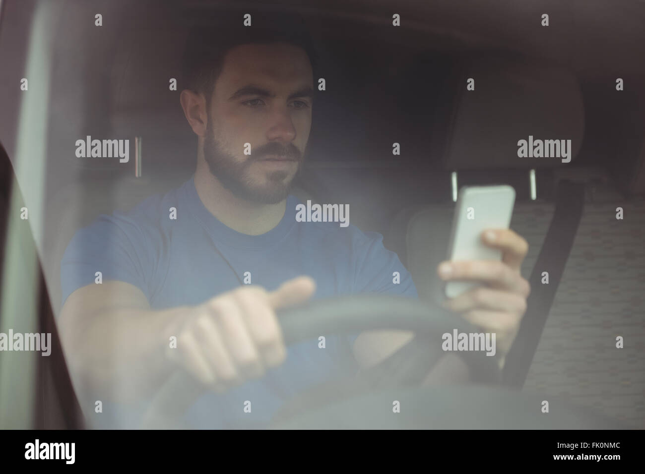 Delivery man driving his van Stock Photo - Alamy Delivery man driving his van Stock Photo - Alamy