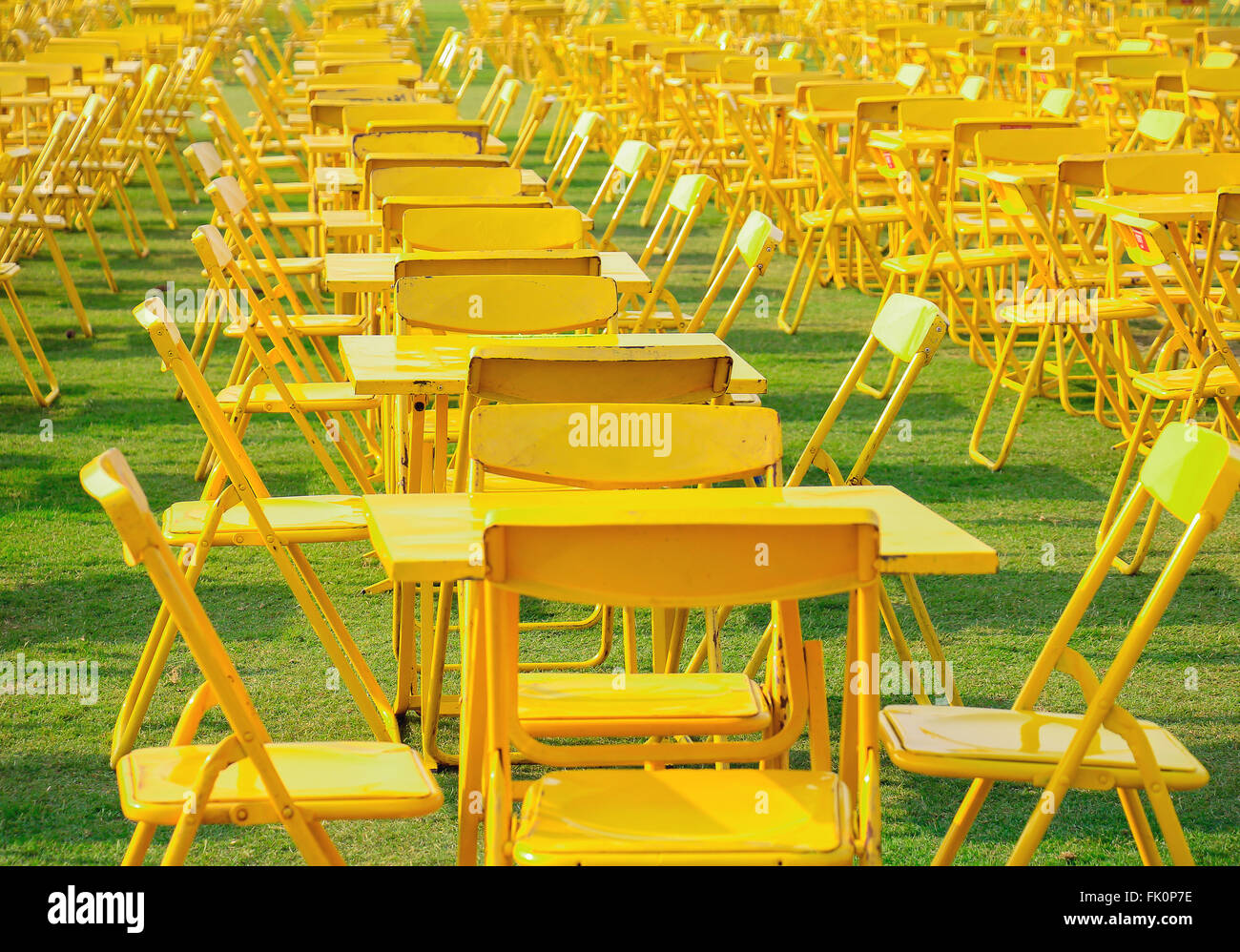Long yellow chairs hi-res stock photography and images - Alamy