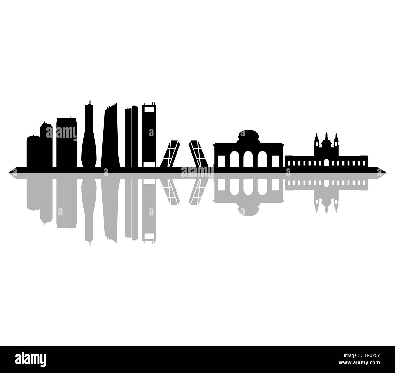 Skyline madrid metropolis building Black and White Stock Photos ...