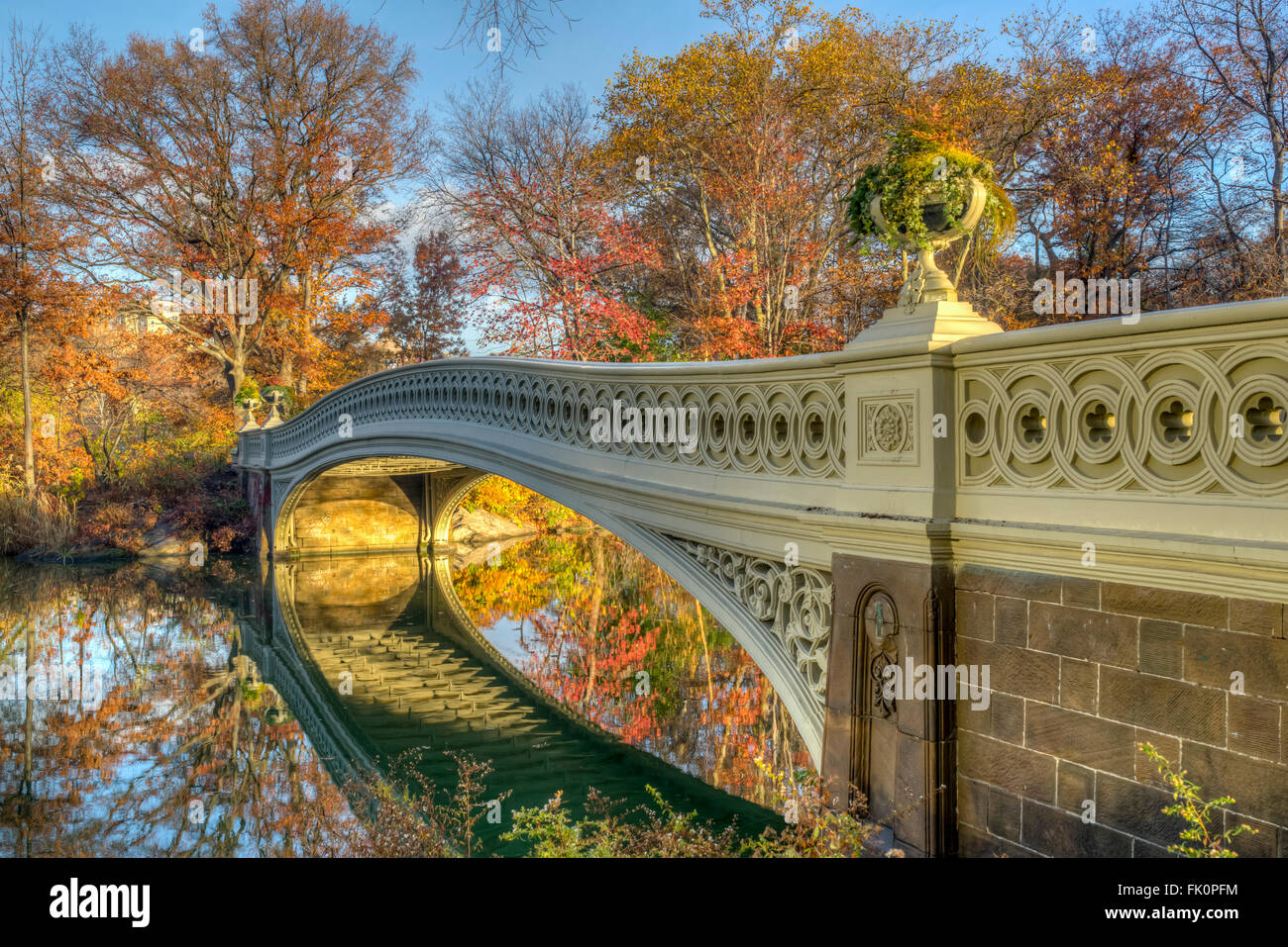 The Bow Bridge is a cast iron bridge located in Central Park, New York ...