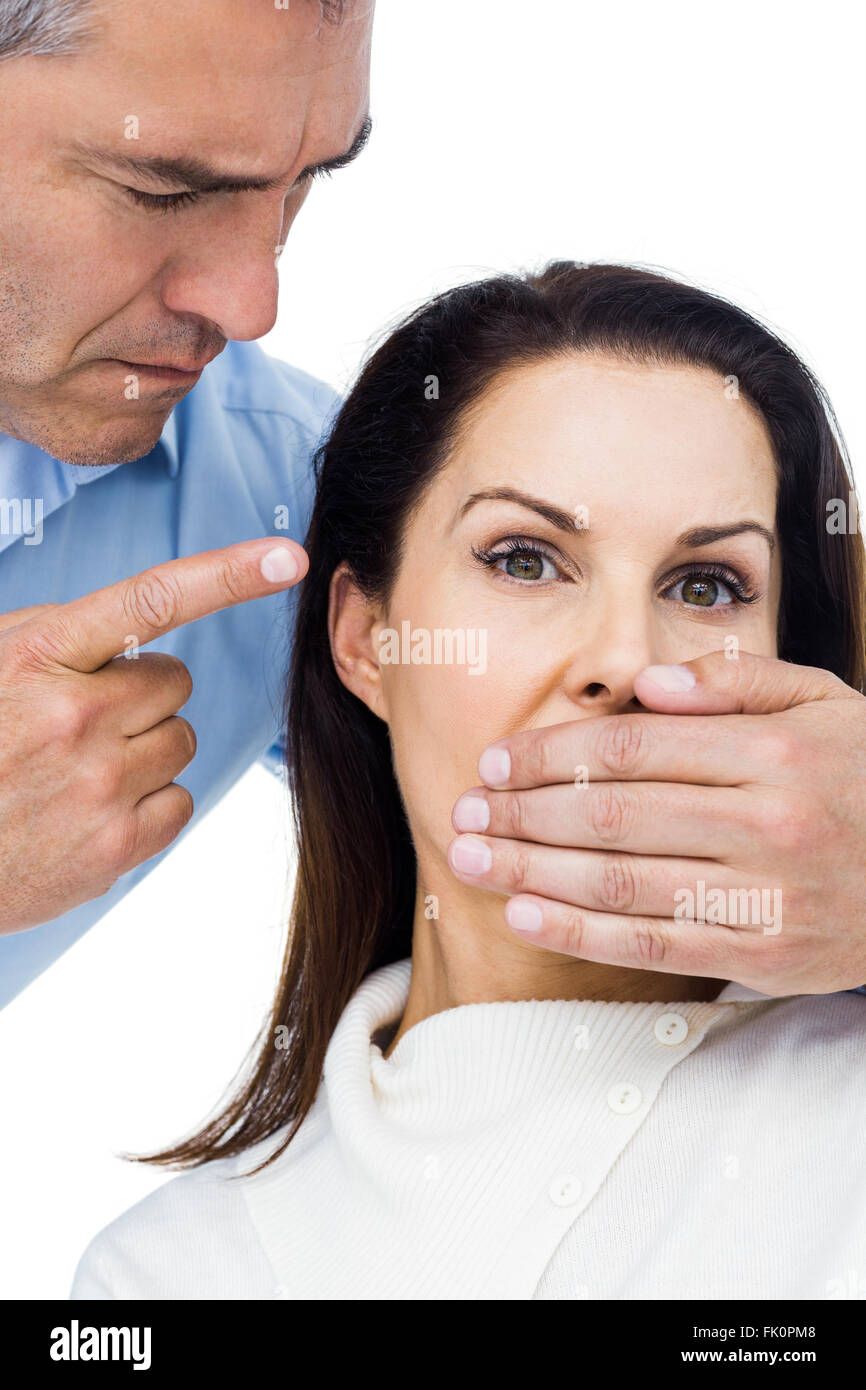 Scared man covering eyes hi-res stock photography and images - Alamy