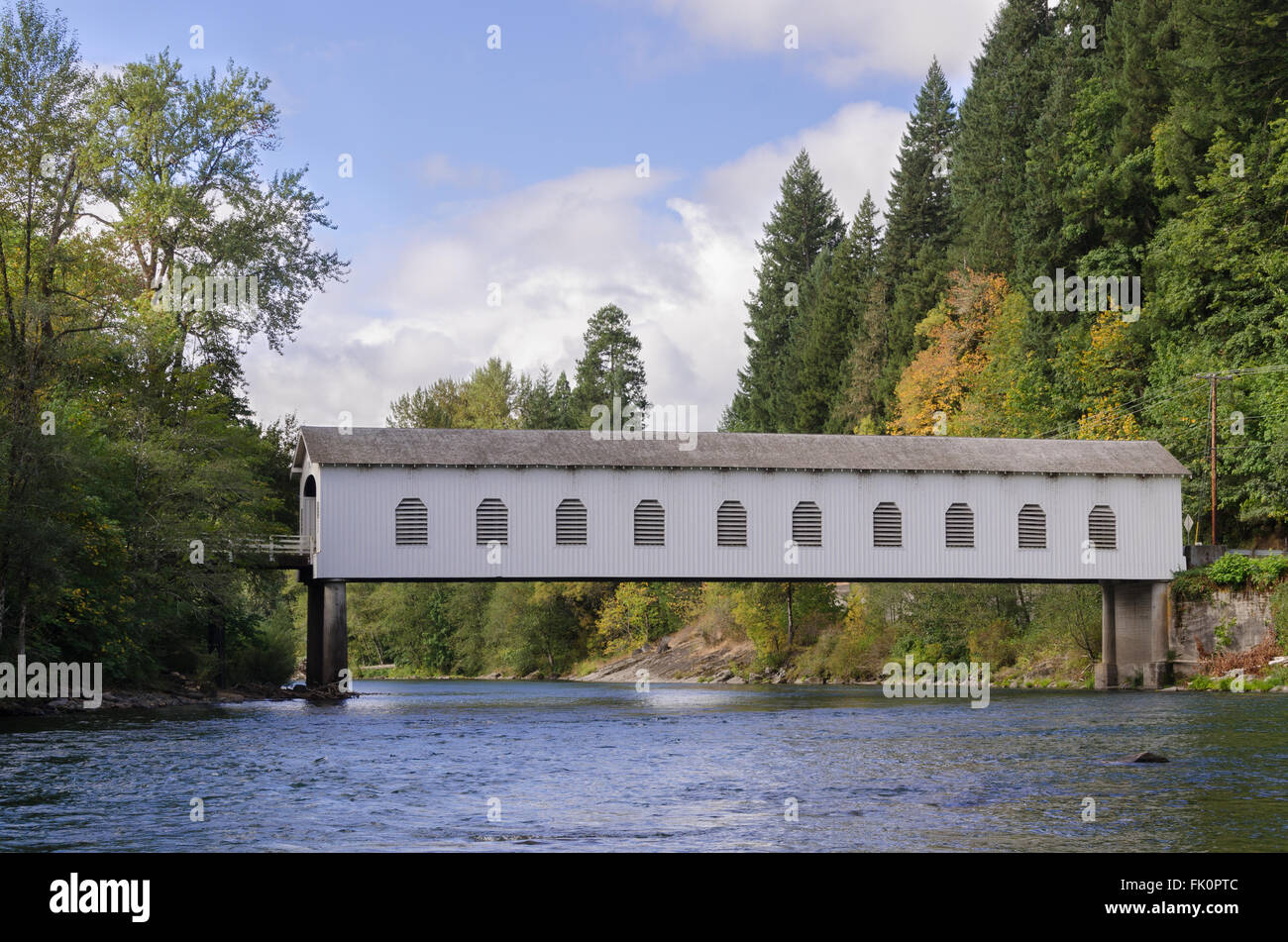 Goodpasture Bridge on the McKenzie River outside of Eugene, Oregon ...