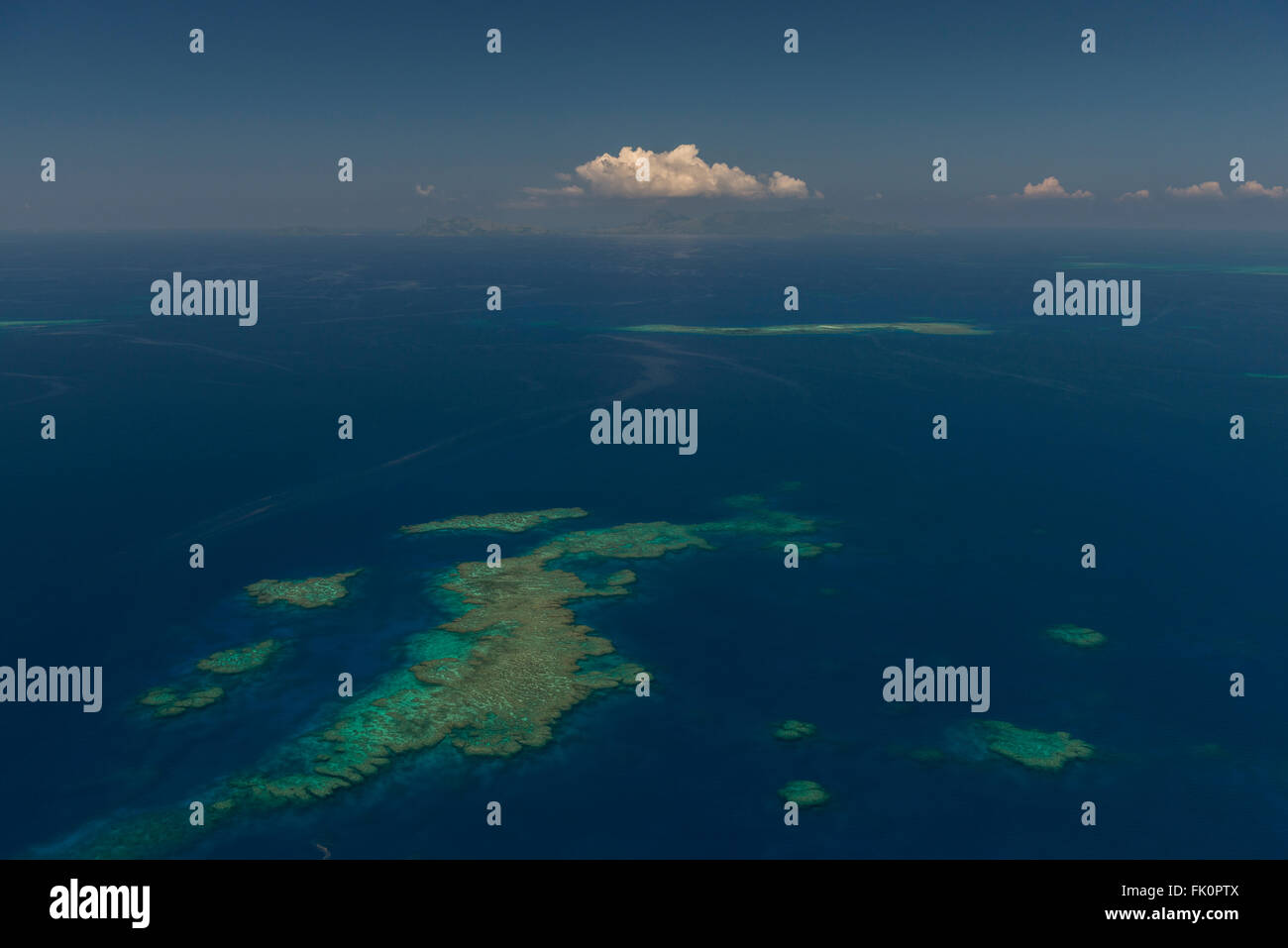 Aerial - coral reefs of Fiji Stock Photo - Alamy