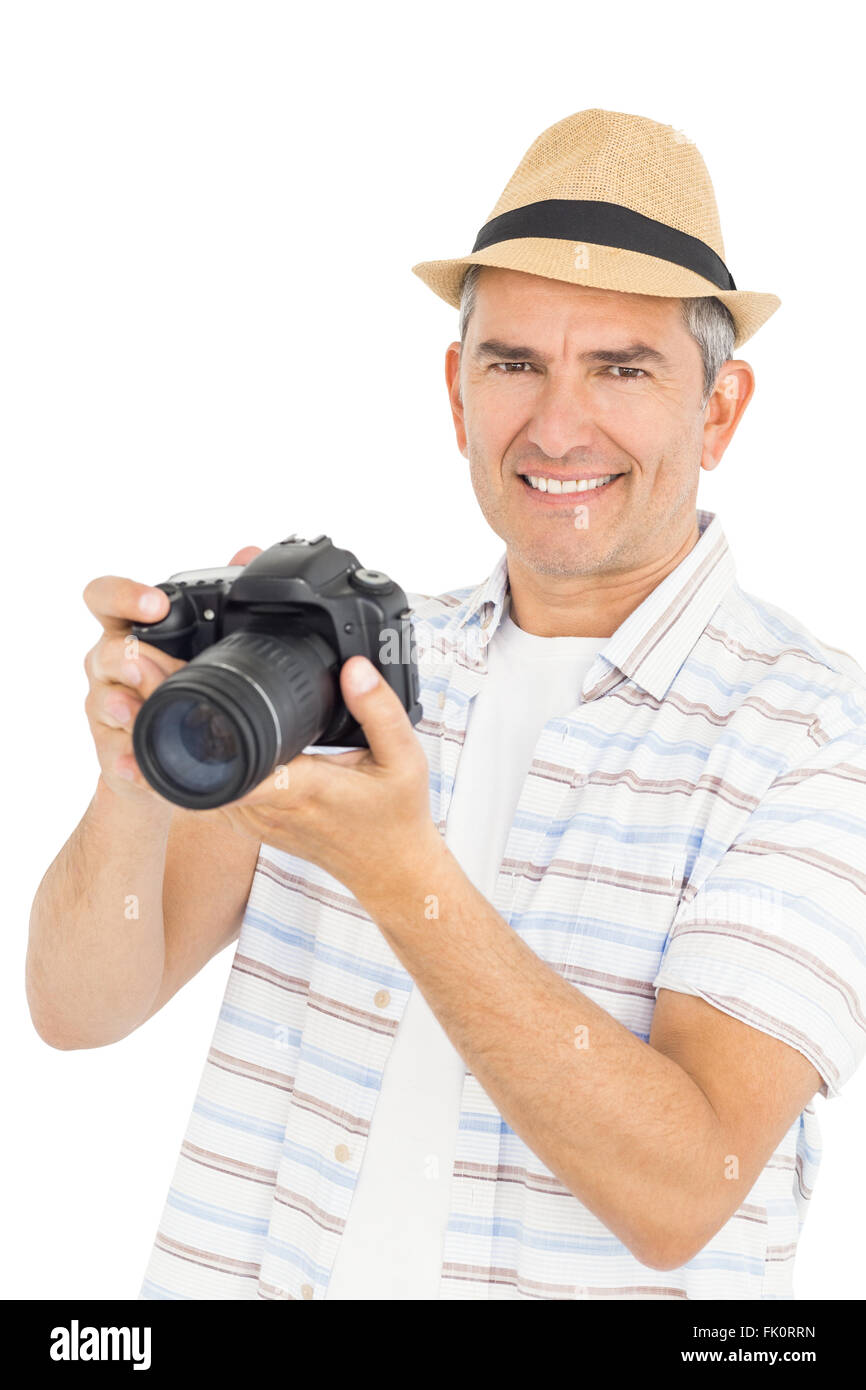 Handsome man taking picture Stock Photo - Alamy