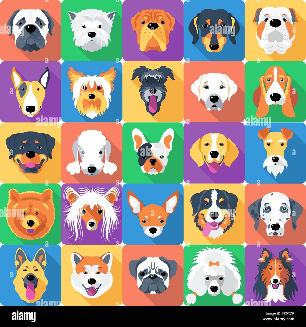Seamless pattern with dogs flat design Stock Vector Image & Art - Alamy