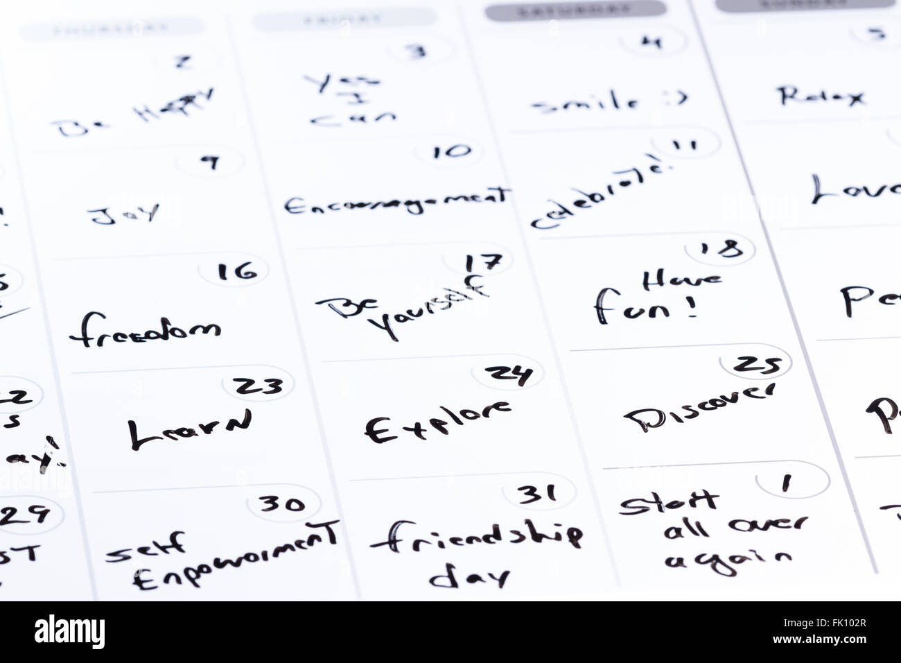 dry erase calendar with different positive messages on every different ...