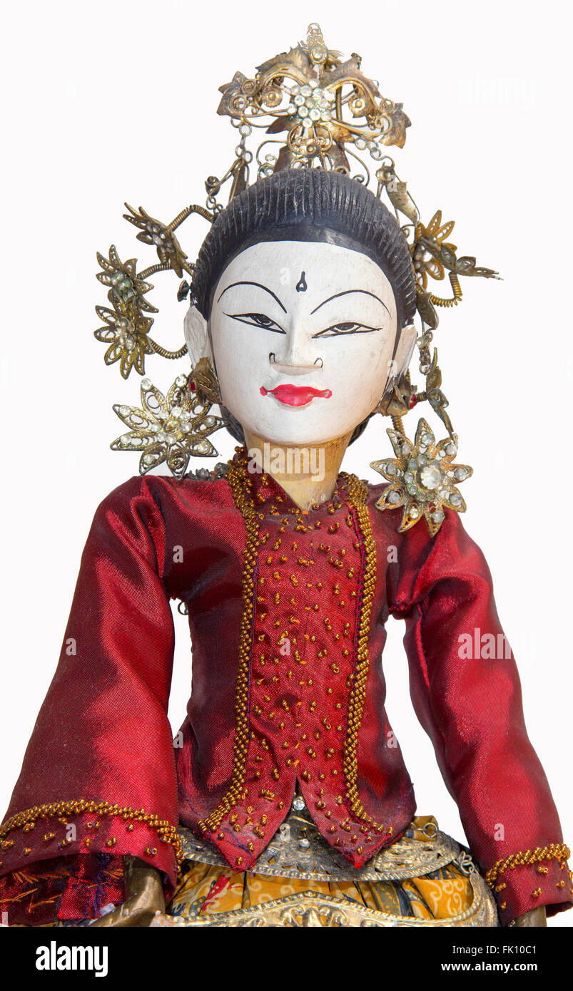 Indonesian Wayang Golek doll puppet isolated on white background Stock ...