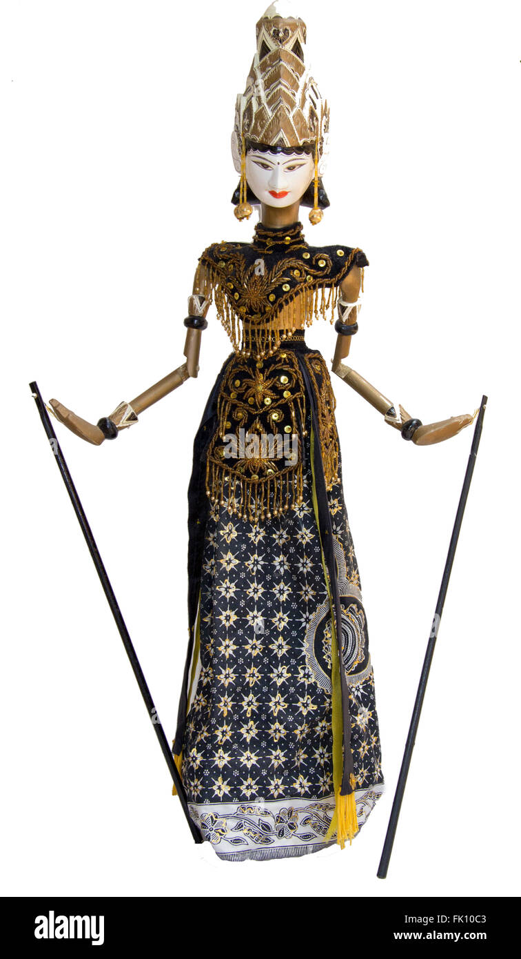 Indonesian Wayang Golek doll puppet isolated on white background Stock ...