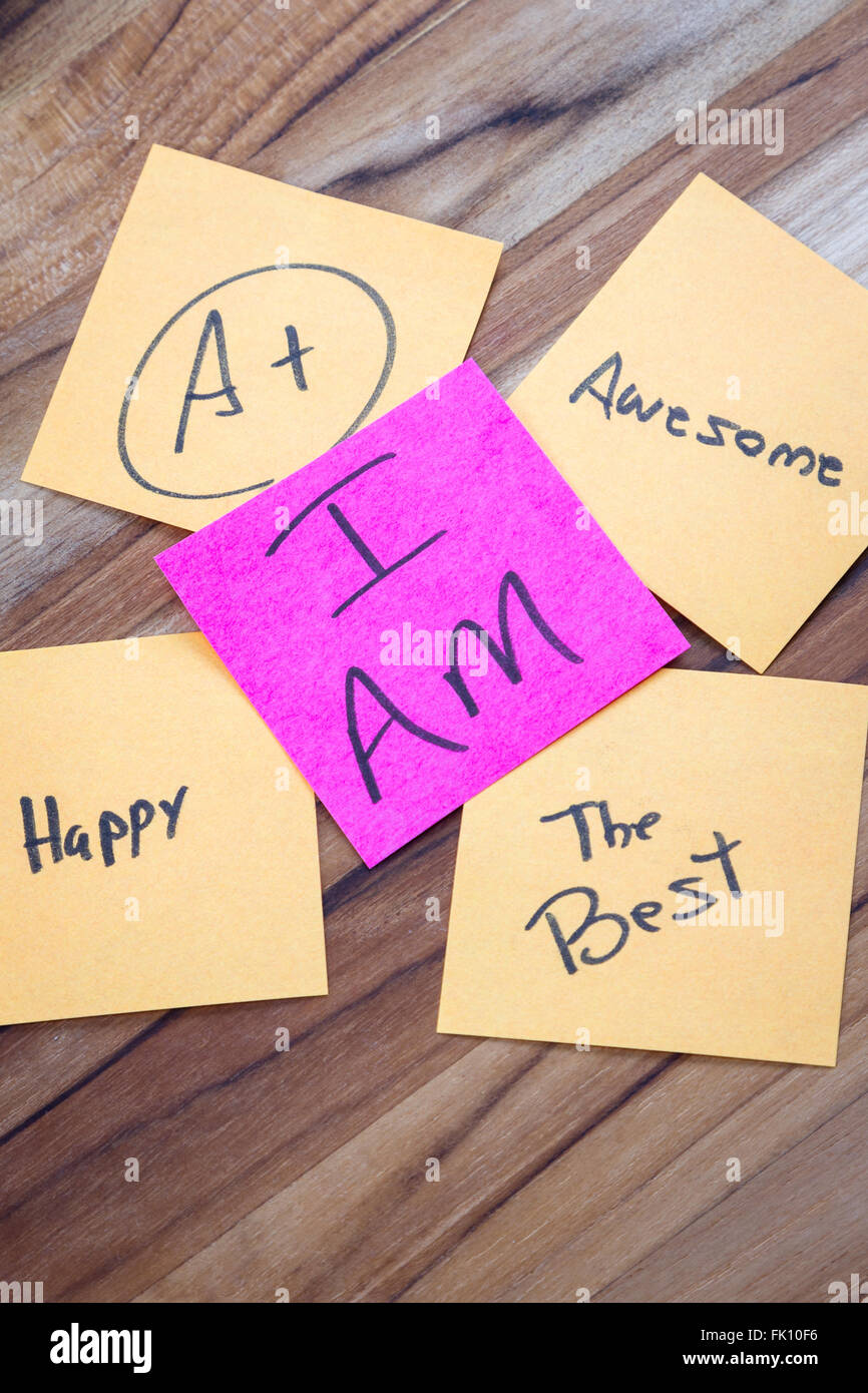 very powerful self help concept using positive messages and a I am ...