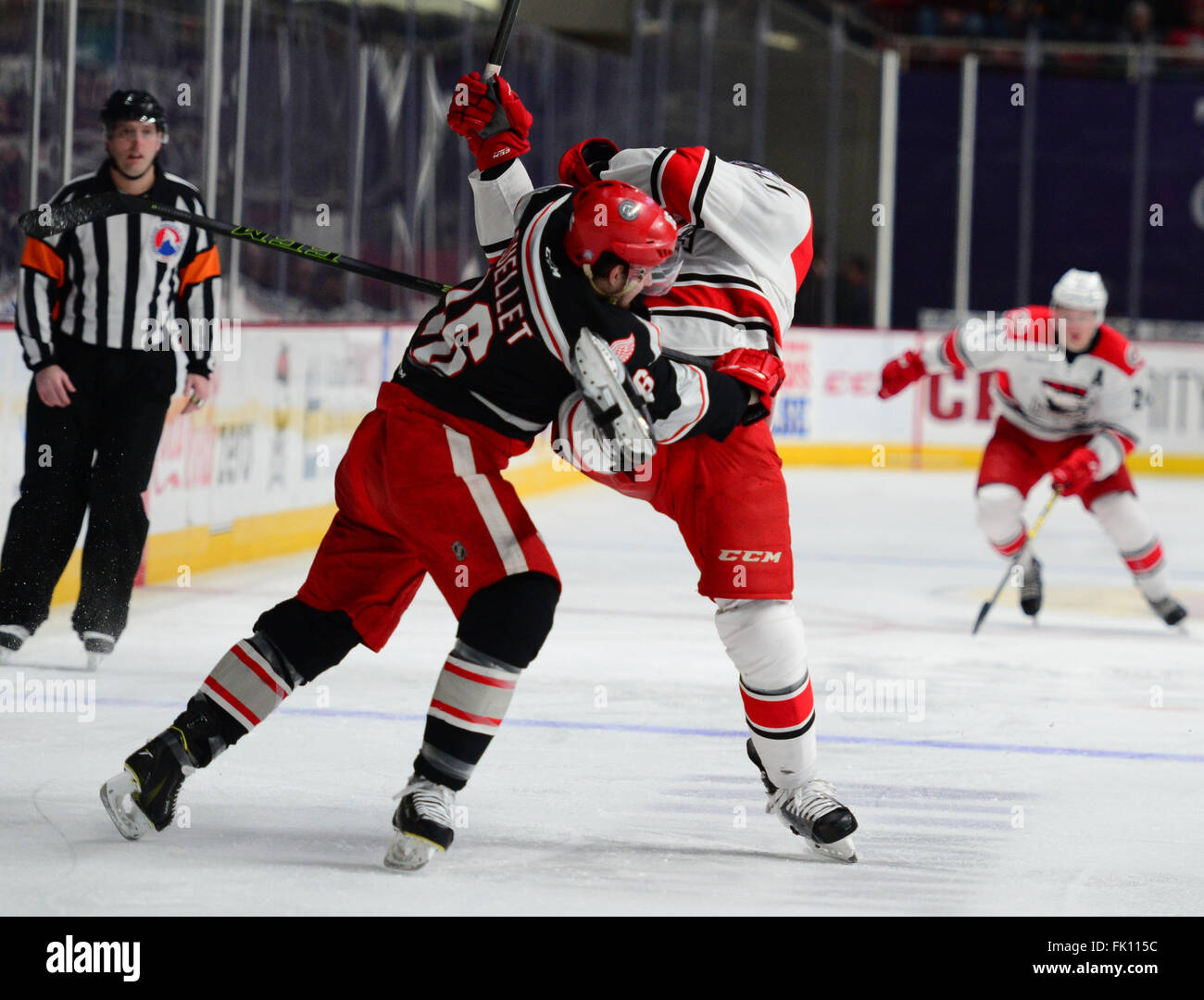 Grand Rapids Griffins D Xavier Ouellet (16) during the AHL game between ...