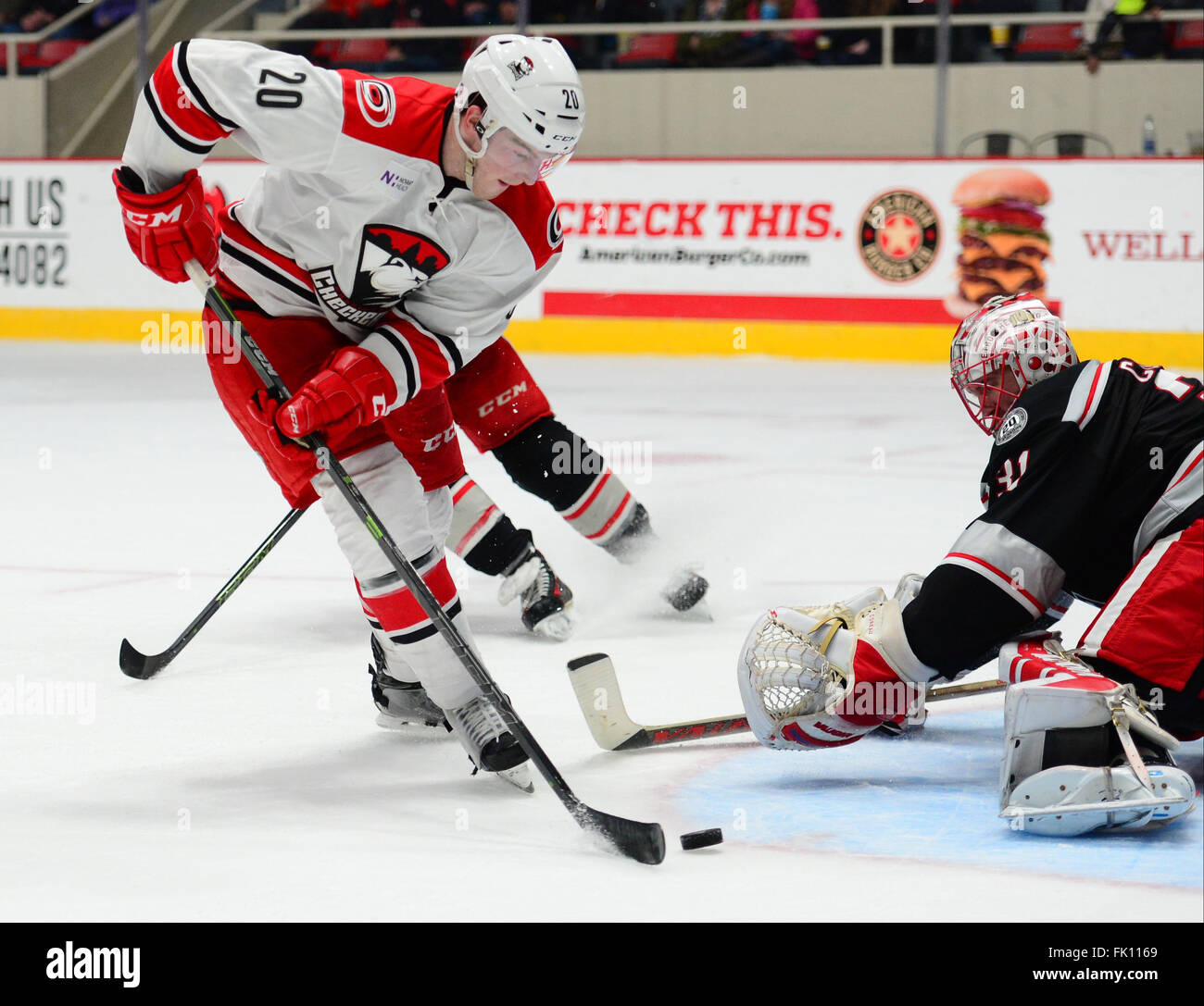 Charlotte Checkers D Dennis Robertson 20 During The Ahl Game Between The Grand Rapids Griffins