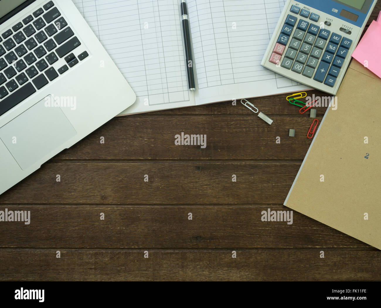 Laptop Calculator account Book On Desk working Concept Stock Photo Alamy Laptop Calculator account Book On Desk working Concept Stock Photo Alamy