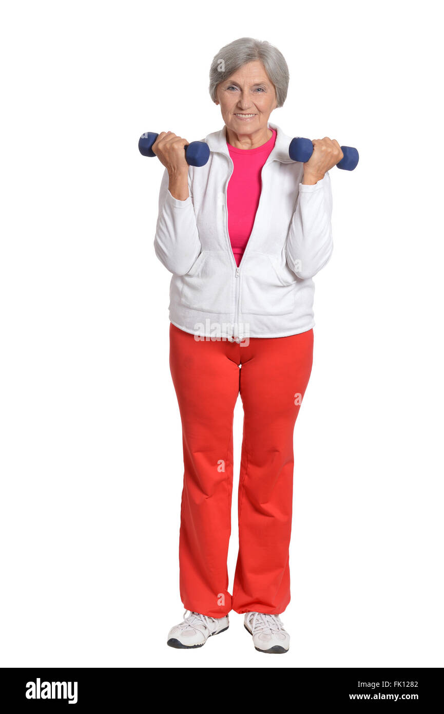 Senior woman exercising Stock Photo - Alamy