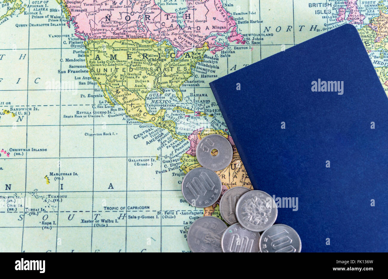 passport on world map background Stock Photo - Alamy