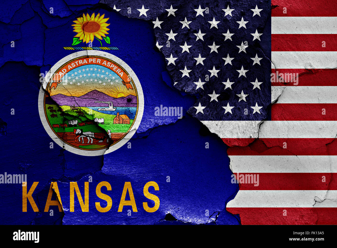 Kansas state flag hi-res stock photography and images - Alamy
