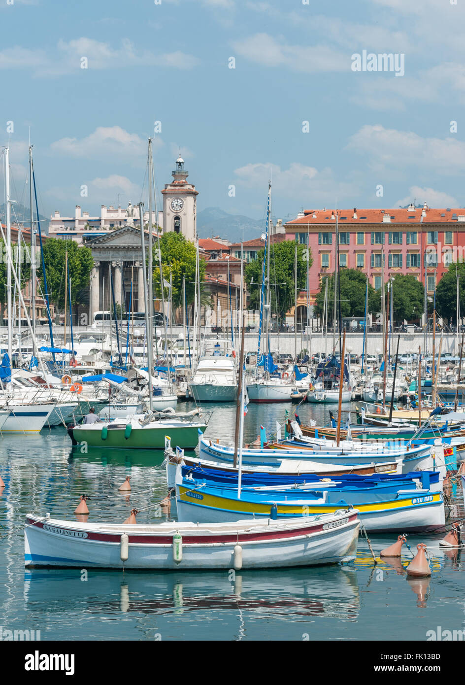 Colourful boats in the busy port of Nice, France Stock Photo - Alamy