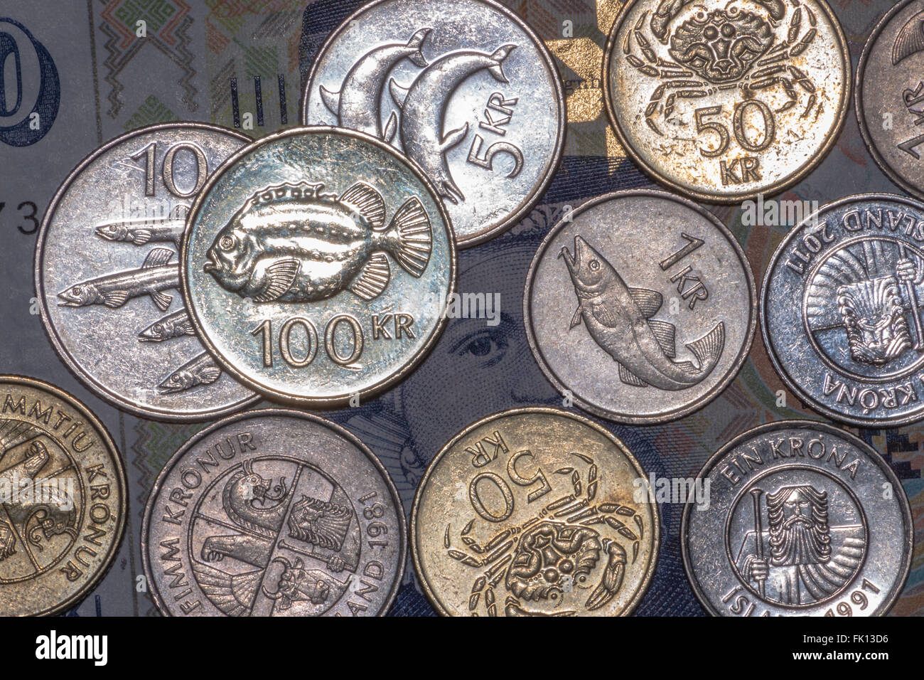 Icelandic iceland coin hi-res stock photography and images - Alamy