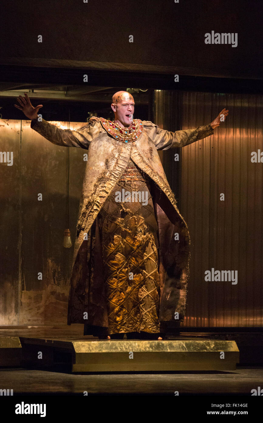 London, UK. 2 March 2016. Pictured: Zachary James as Scribe. English ...