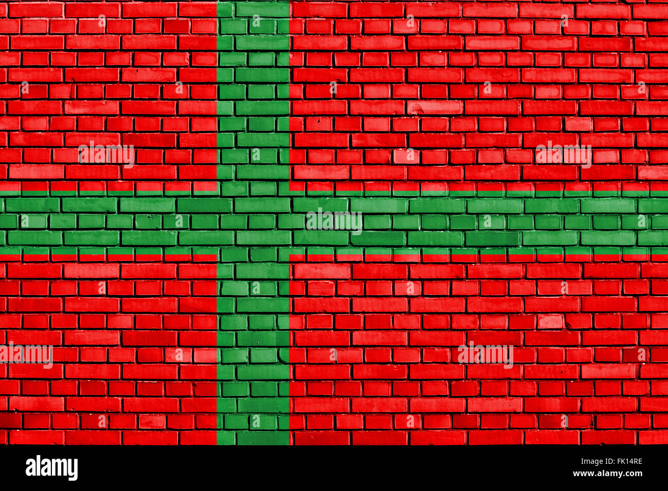 flag of Bornholm painted on brick wall Stock Photo - Alamy