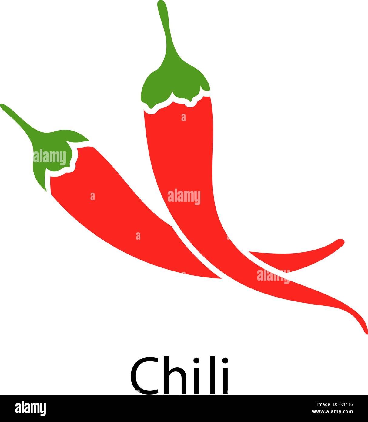 Red chili pepper icon on white background. Vector illustration Stock ...