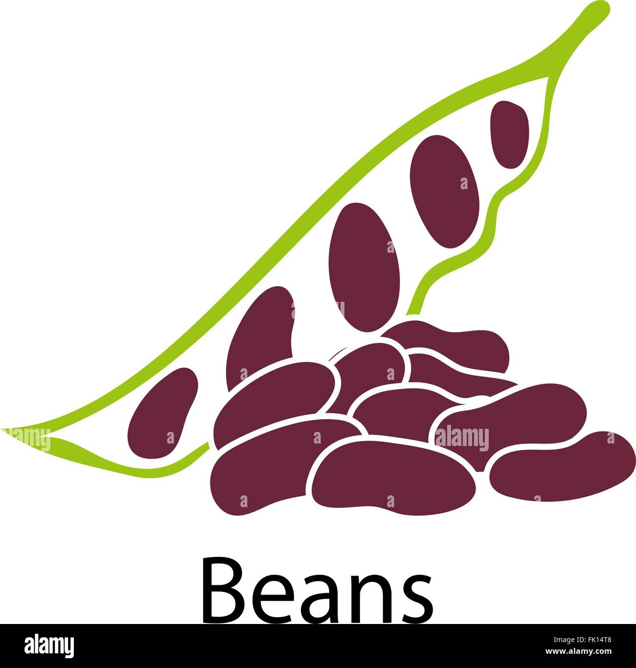 Beans icon on white background. Vector illustration Stock Vector Image ...