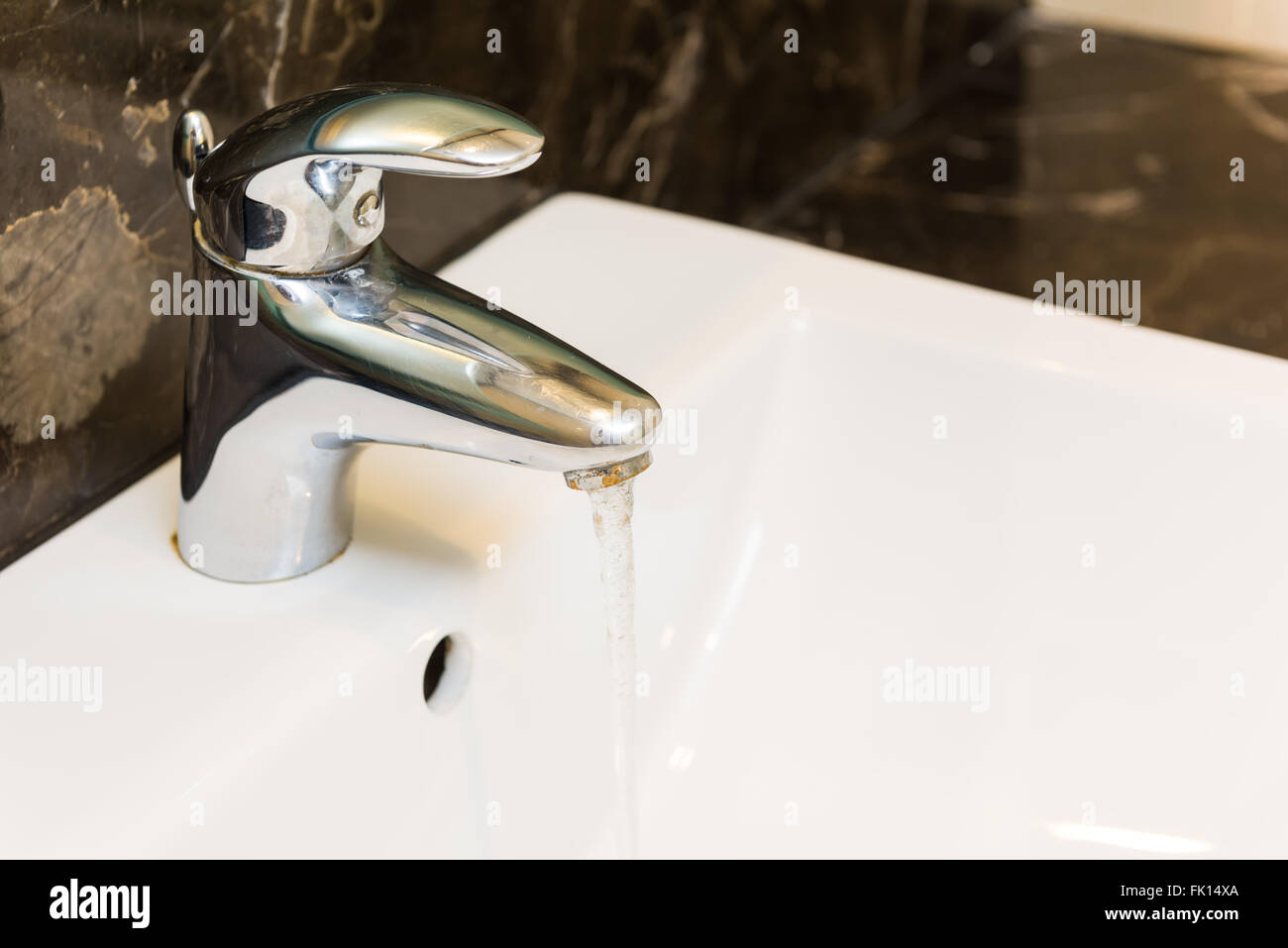 Tap with running water. Conservation and environment concets Stock ...