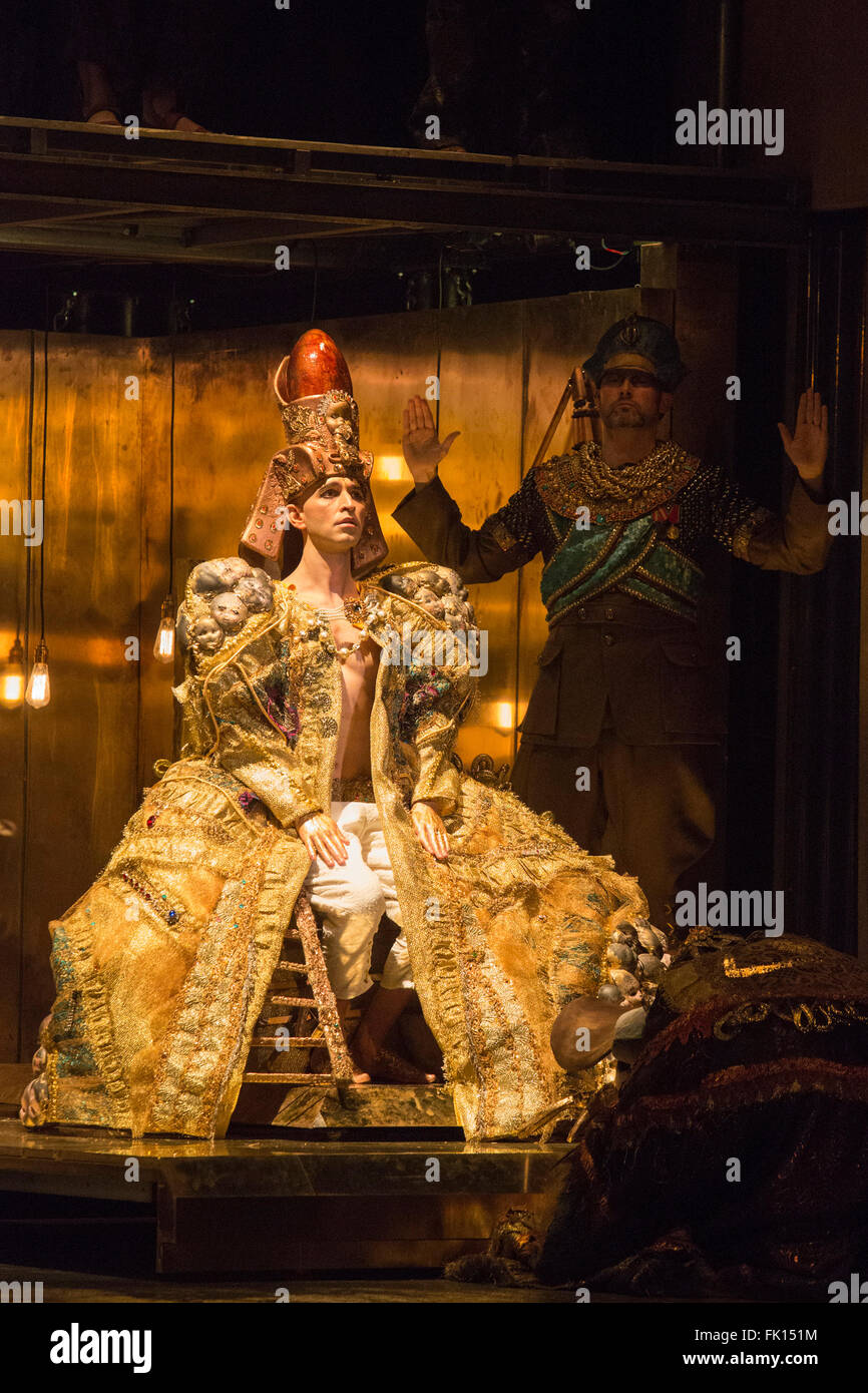 London, UK. 2 March 2016. Pictured: Anthony Roth Costanzo as Akhnaten ...