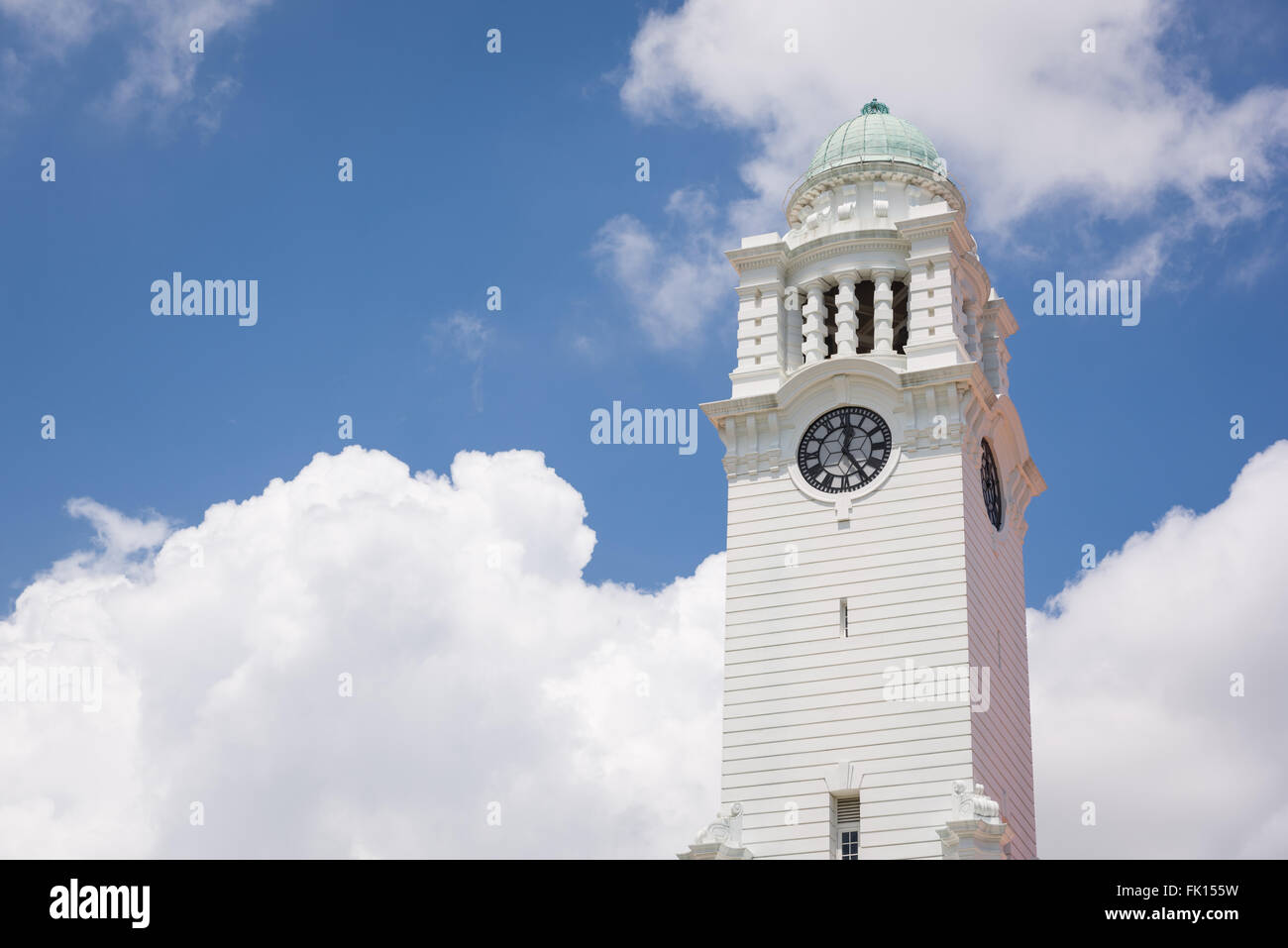 Majestic clock tower with clear blue sky Stock Photo - Alamy