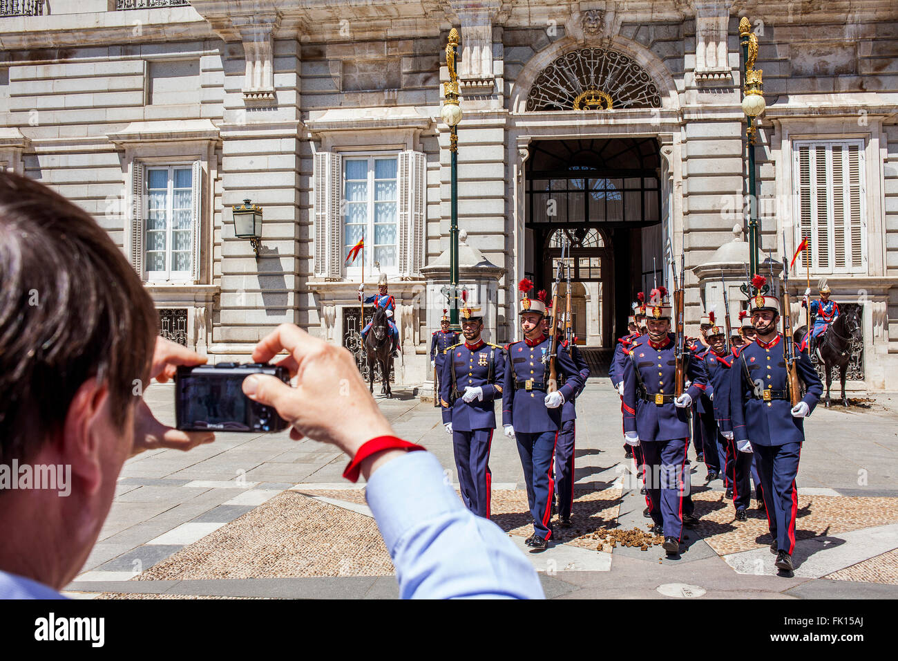 Changing of the Guard, Royal Palace, Madrid, Spain Stock Photo - Alamy