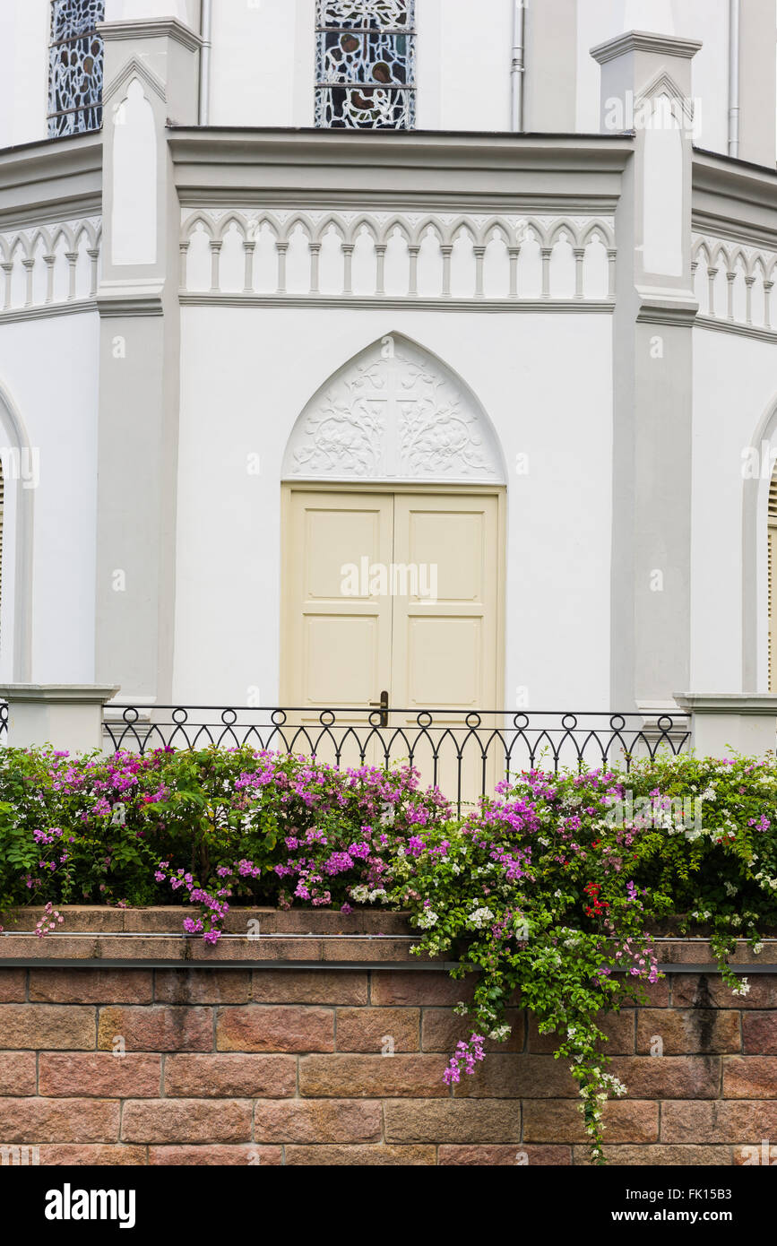 Singapore, 26 Feb 2016: Beautiful architectural detials of Chijmes ...