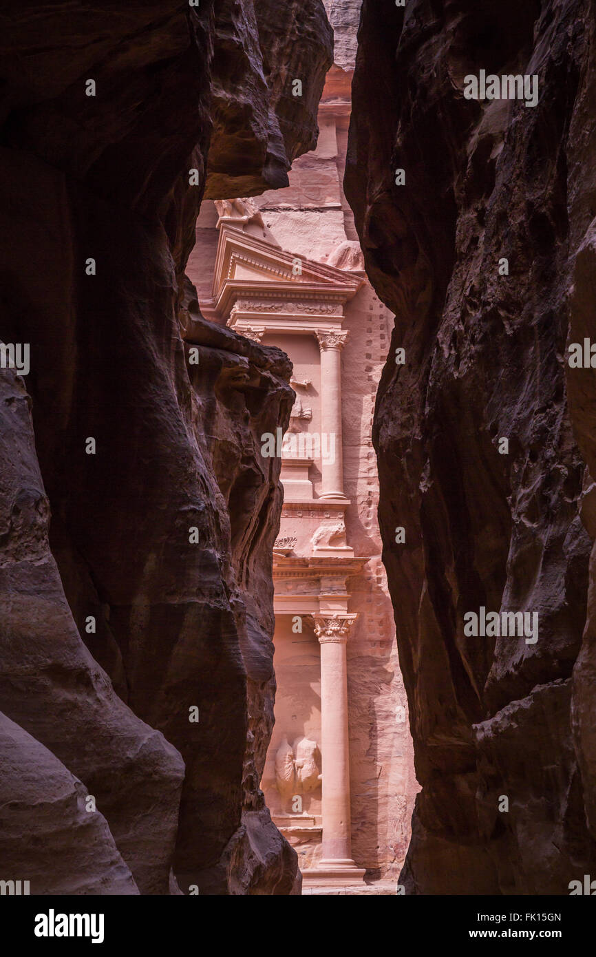 The Treasury building, Al Khazneh in the ruins of Petra, Hashemite ...