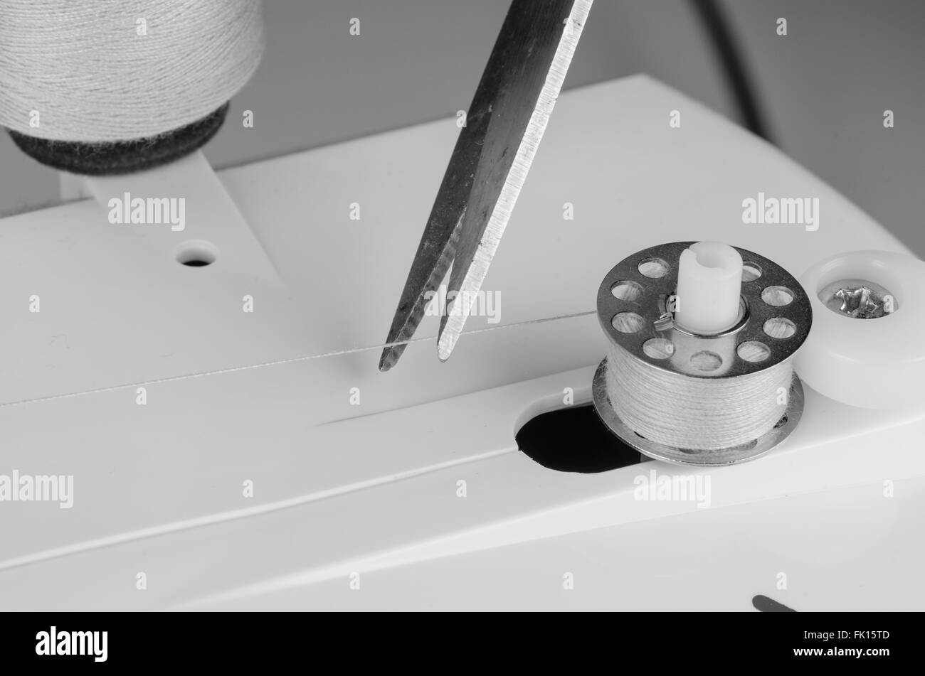 Sewing machine scissors Black and White Stock Photos & Images - Alamy