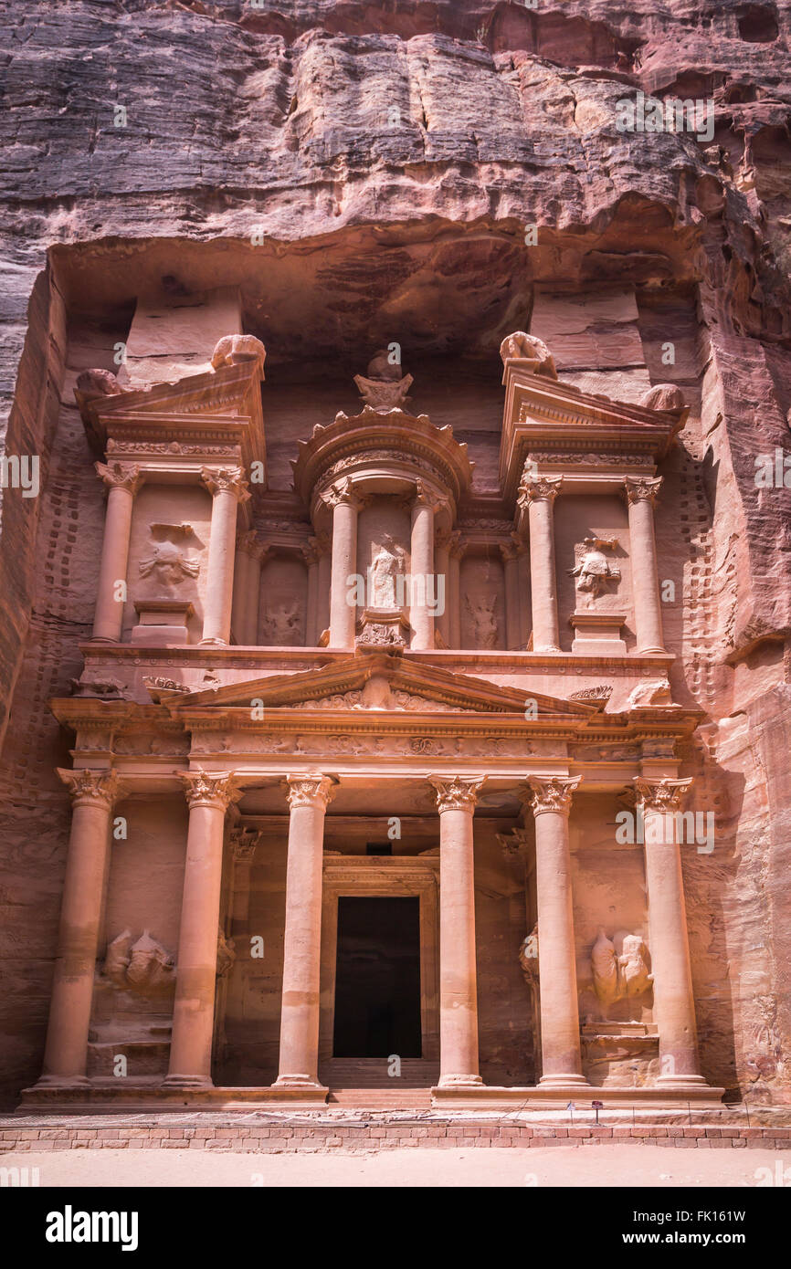 The Treasury building, Al Khazneh in the ruins of Petra, Hashemite ...