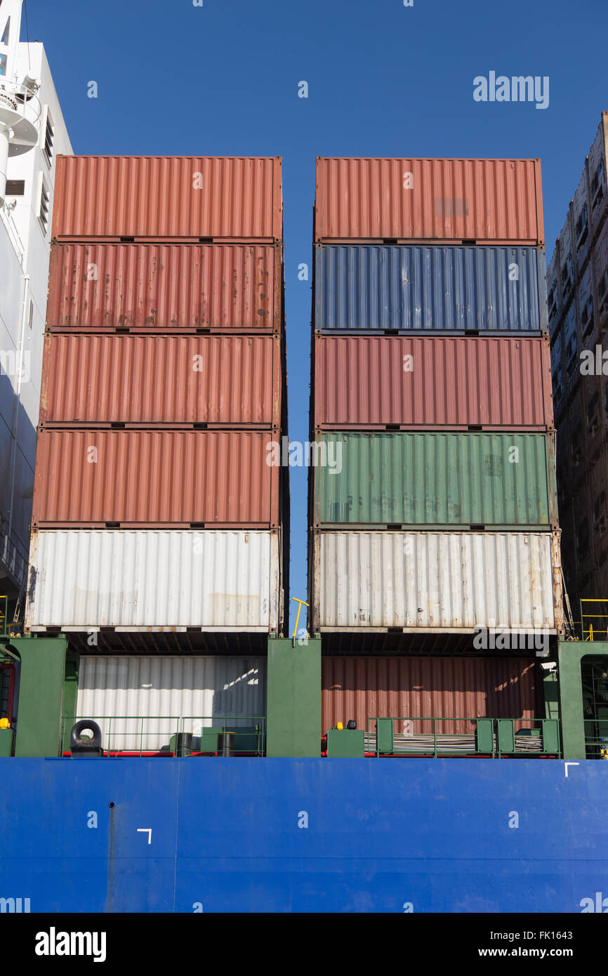 Container Ship is loading in a port Stock Photo - Alamy