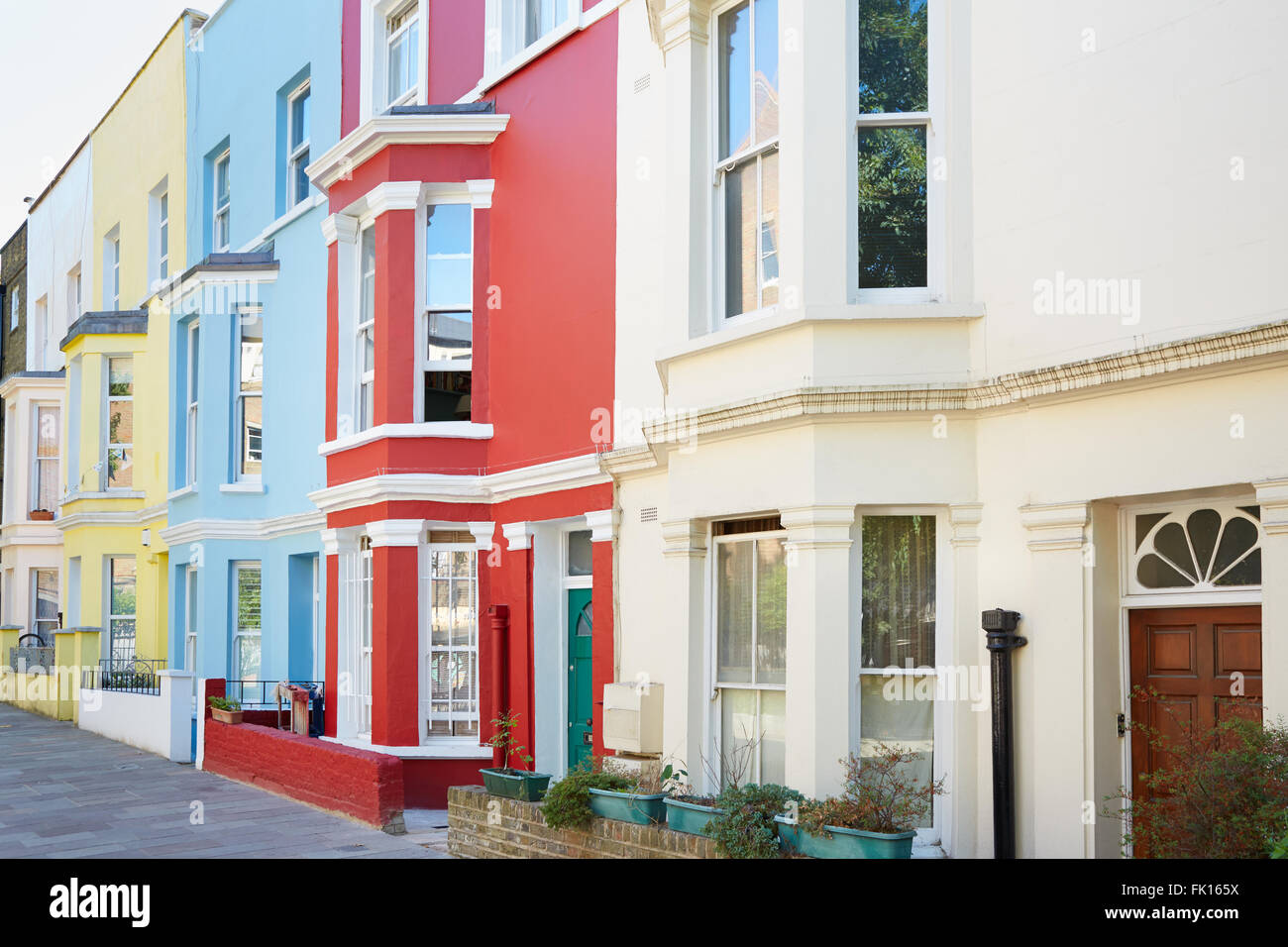 Typical colorful houses facades in London Stock Photo - Alamy