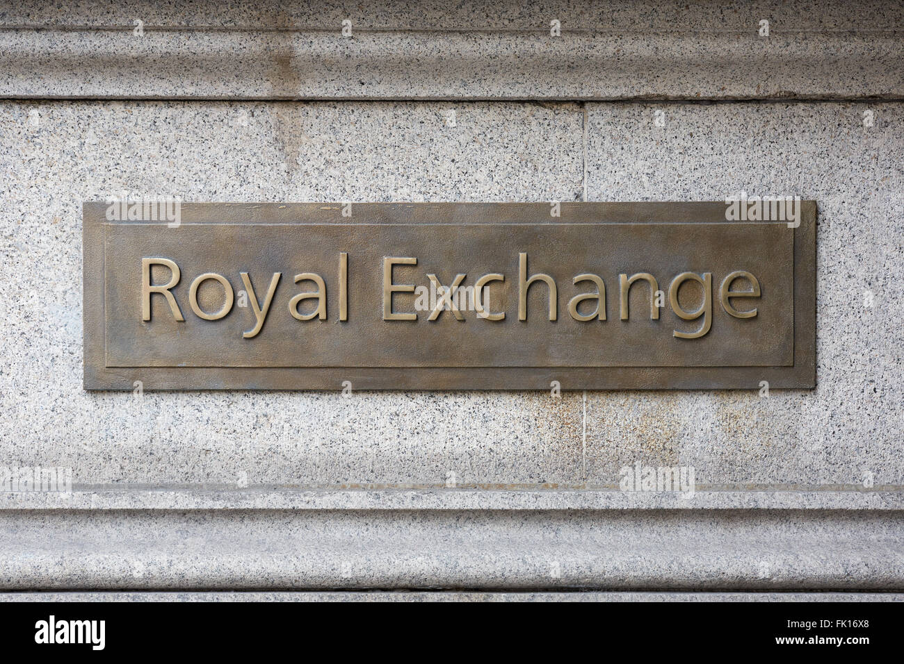 Royal Exchange sign plaque in the City of London Stock Photo - Alamy