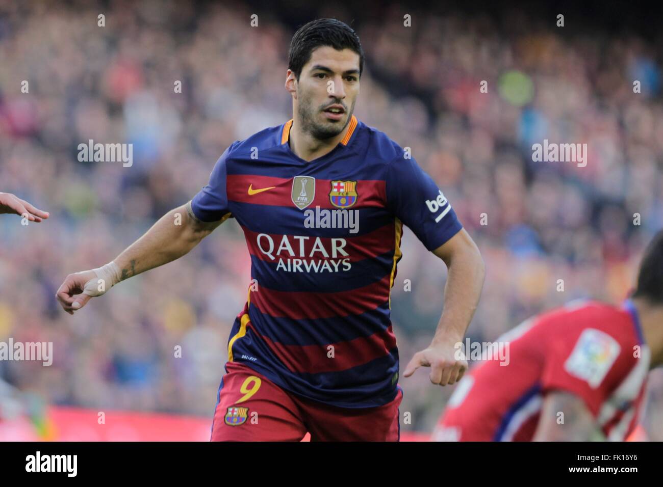 Luis Suarez in action during the La Liga match FC Barcelona - Atlético ...