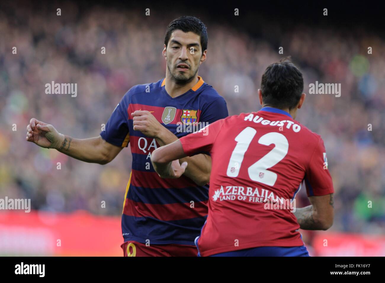 Luis Suarez in action during the La Liga match FC Barcelona - Atlético ...