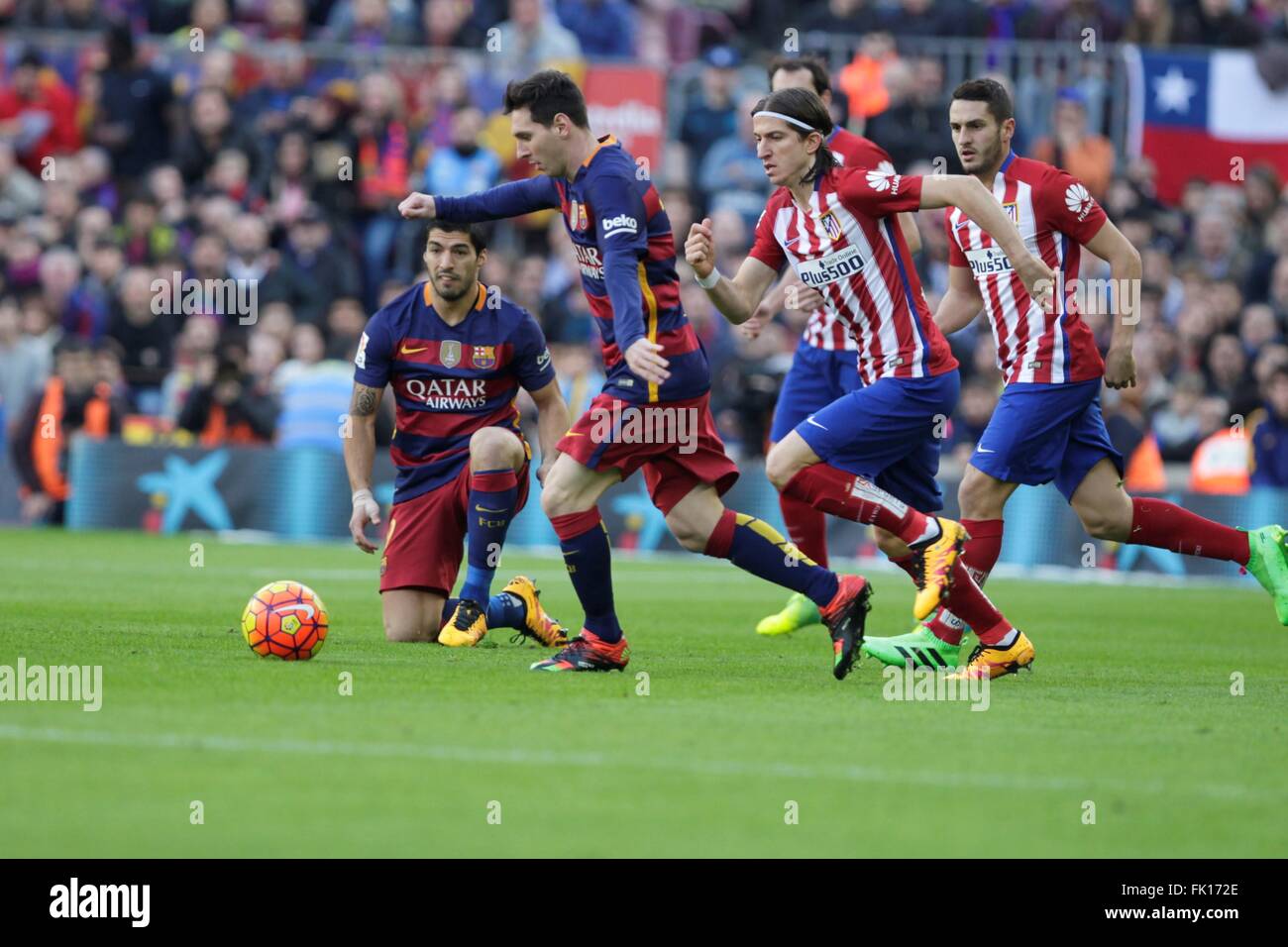Lionel Messi in action during the La Liga match FC Barcelona - Atlético ...