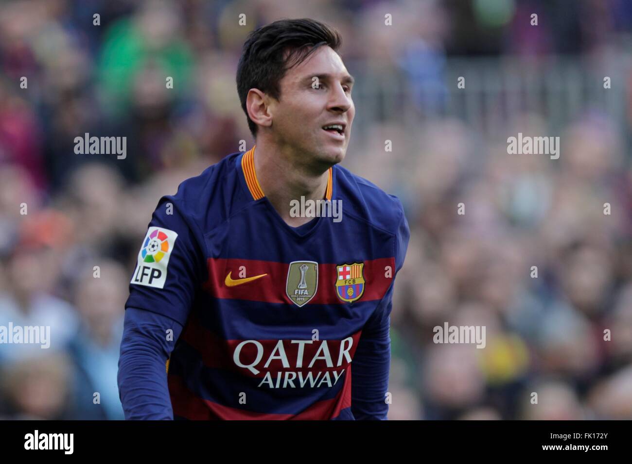 Lionel Messi in action during the La Liga match FC Barcelona - Atlético ...
