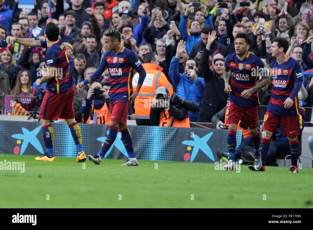 Luis Suarez of goal celebration when liga match FC Barcelona - Atlético ...