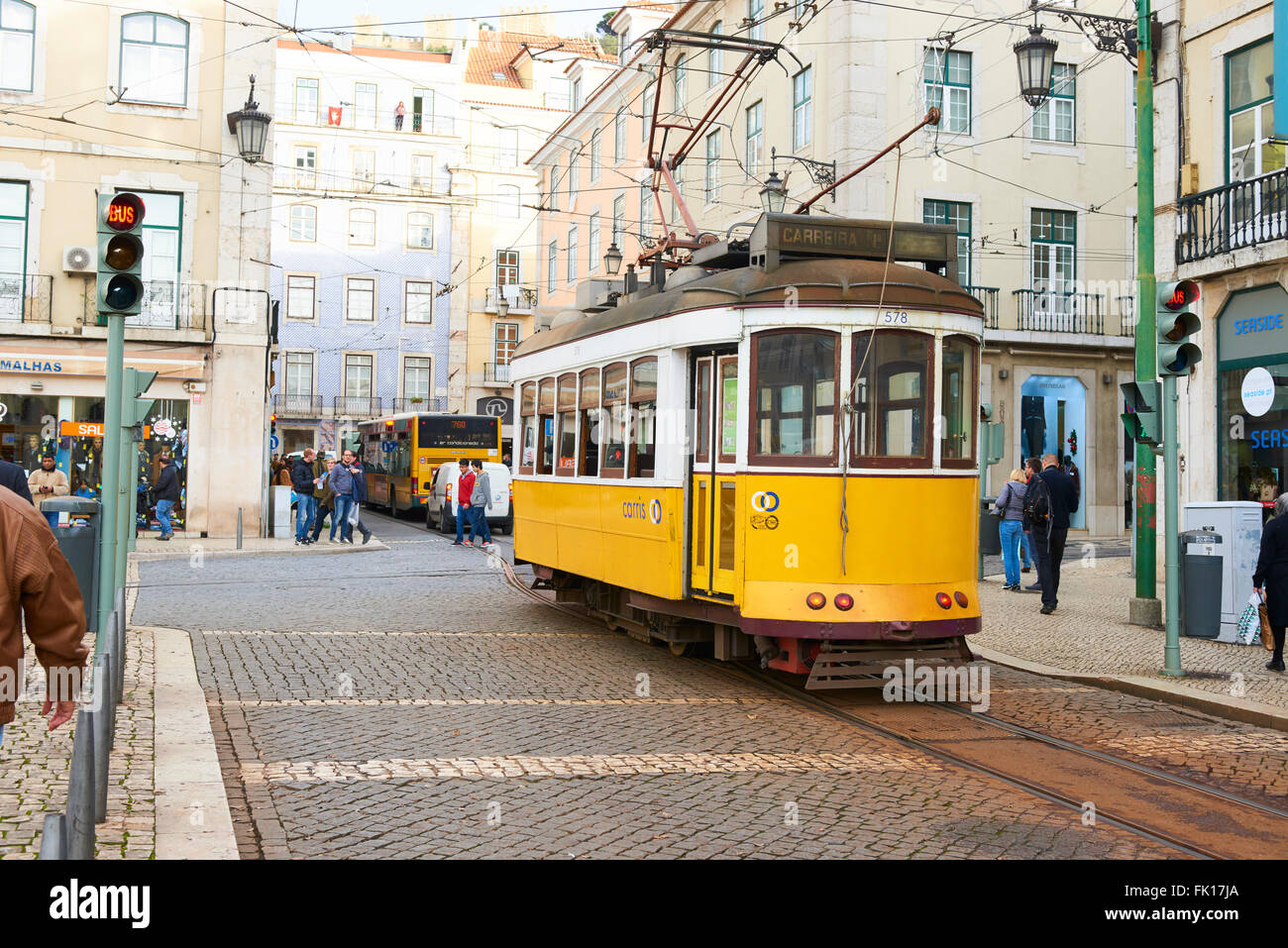 Yellow tram hi-res stock photography and images - Alamy