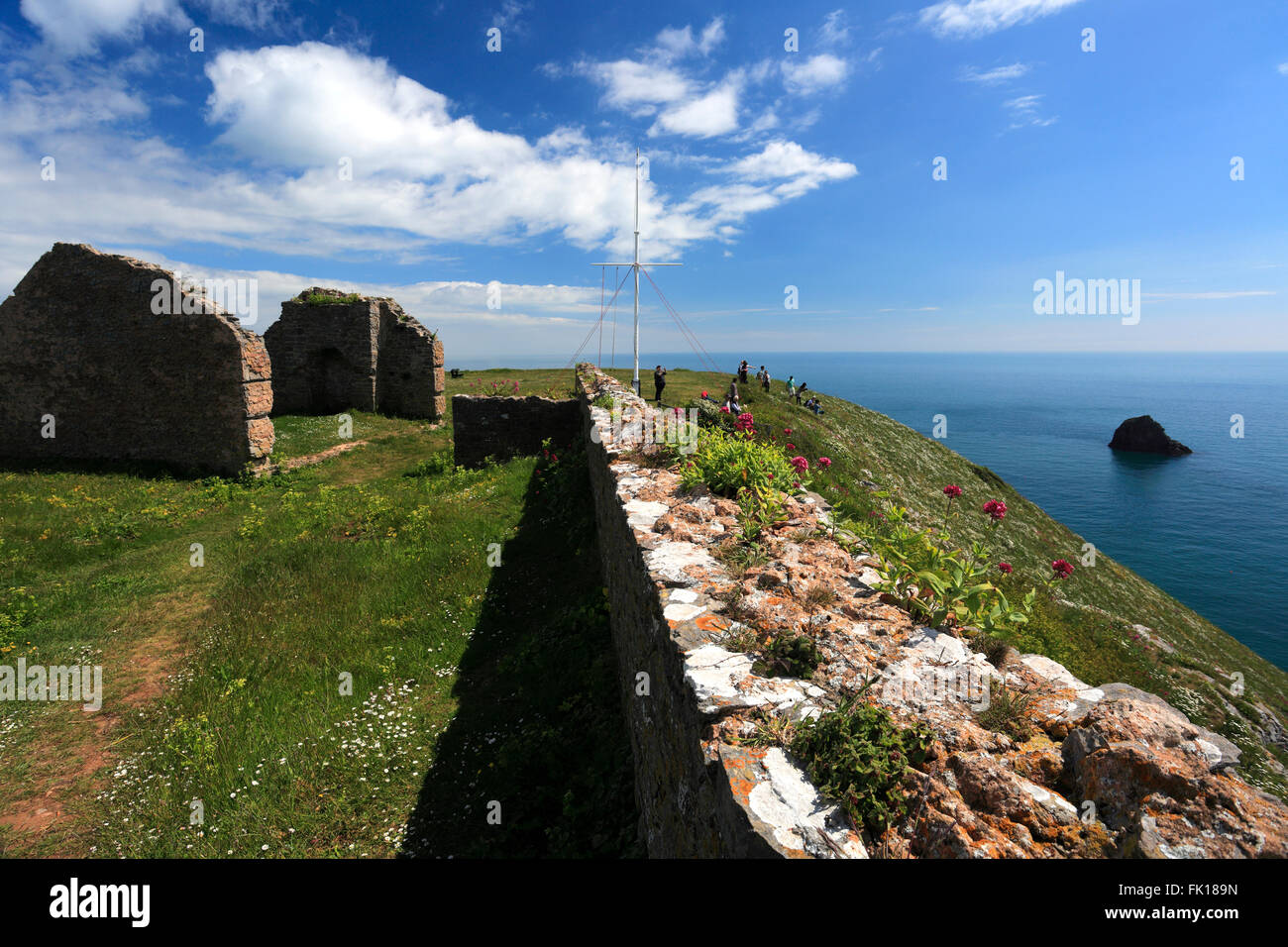 Summer, the Southern Fort ruins at Berry Head National Nature Reserve ...