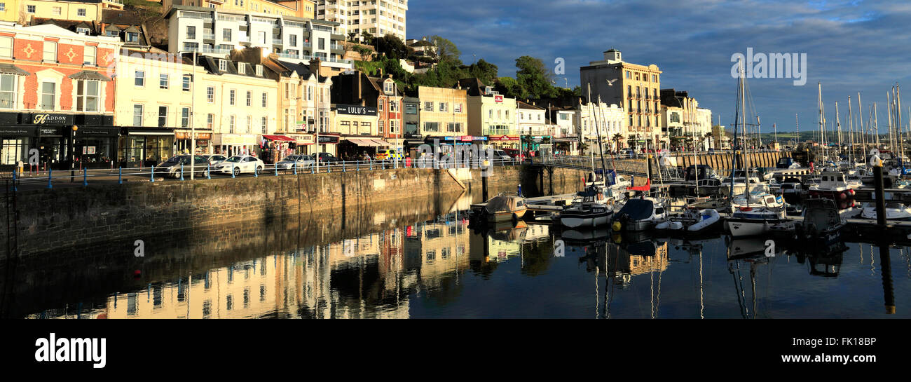 Summer Sunset over Torquay harbour, Torbay, English Riviera, Devon ...