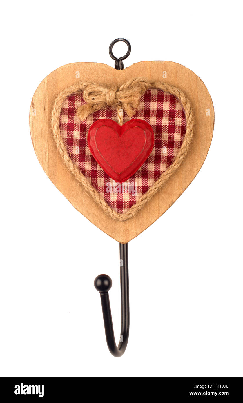 Heart shaped hanger isolated on white background Stock Photo - Alamy